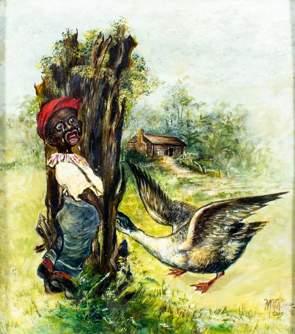 American School, 20th Century | Black Boy Grabbed by Goose (1919 ...