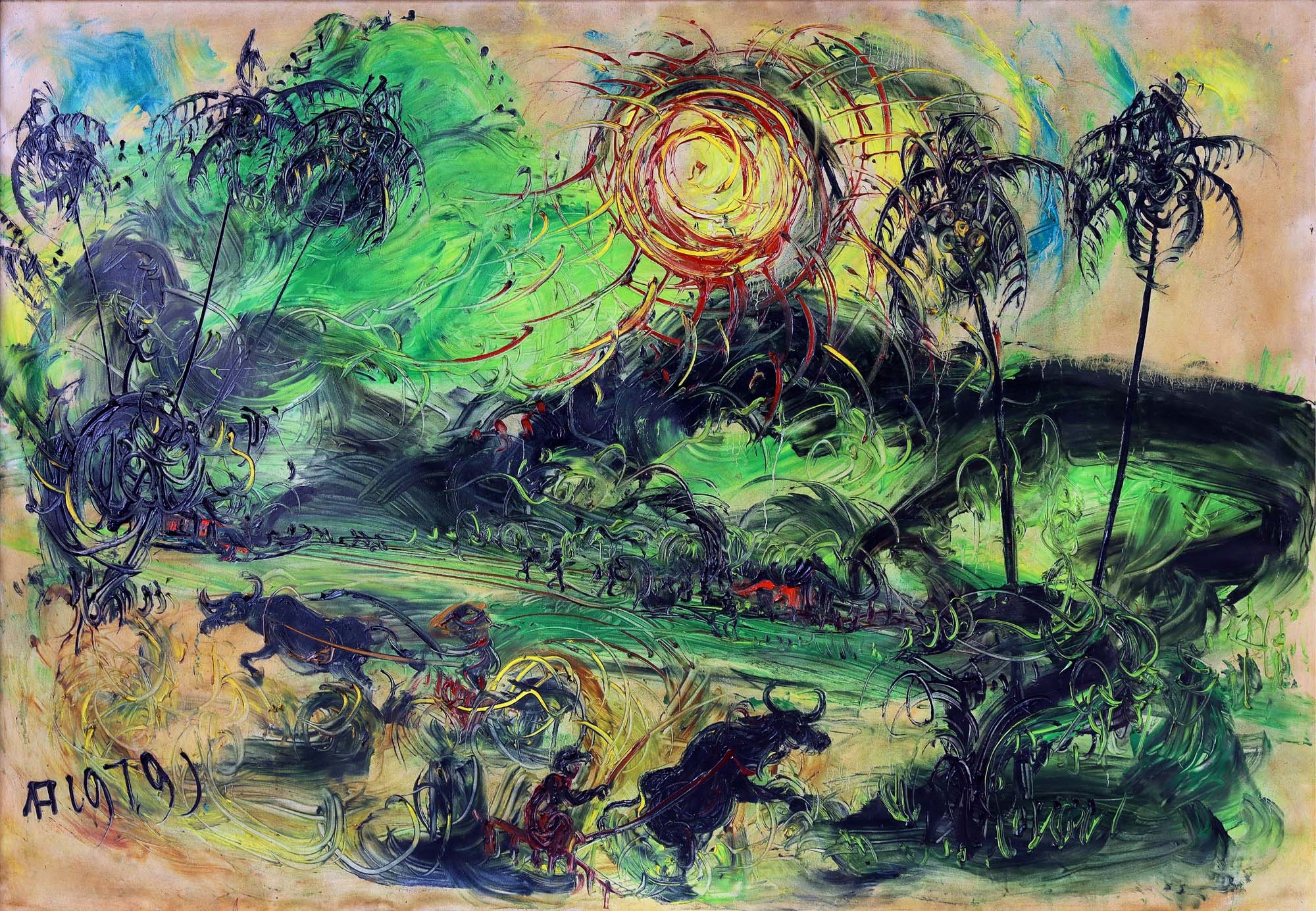 Affandi | Market Under the Banyan Tree (1969) | MutualArt