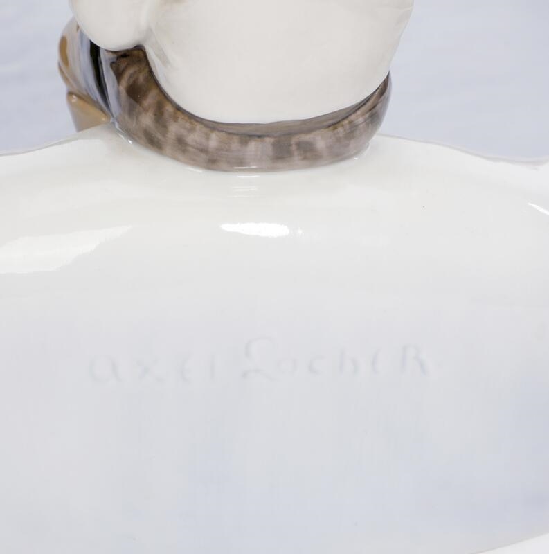 Axel Locher | Porcelain bowl in the shape of inuit seated by lake ...