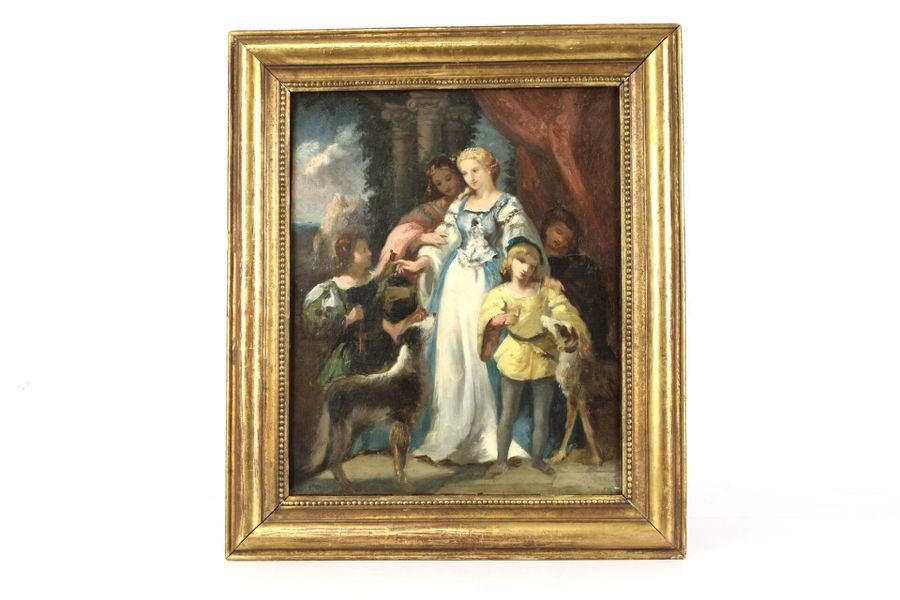 Narcisse-Virgile Diaz de la Peña | Scène de chasse figurant une dame de ...