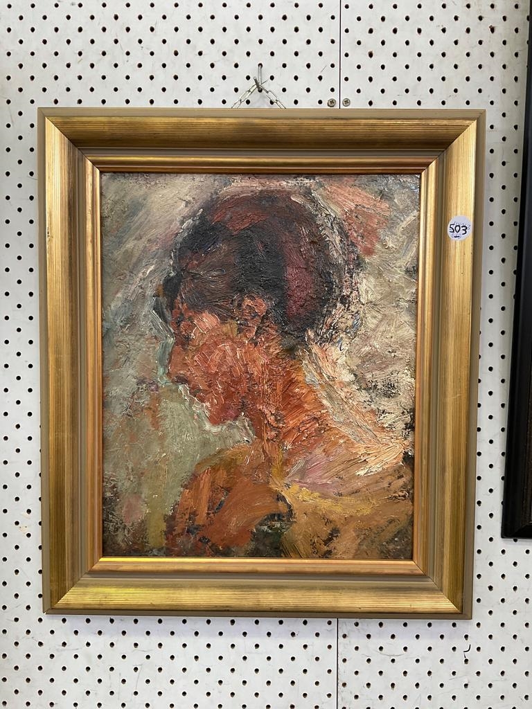 George Davis | GEORGE DAVIS OIL ON BOARD PORTRAIT | MutualArt