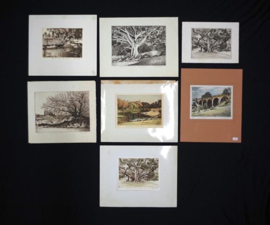 Austin Platt | Group of parkland etchings | MutualArt