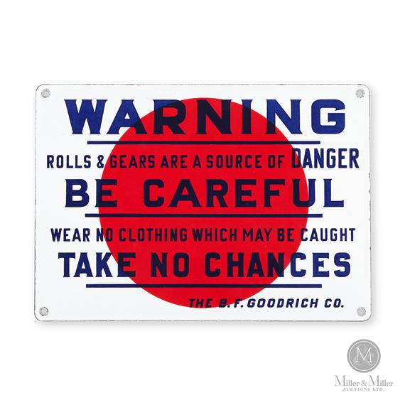 B.F. Goodrich | B.F. Goodrich Factory Employee Warning Sign (1950s ...