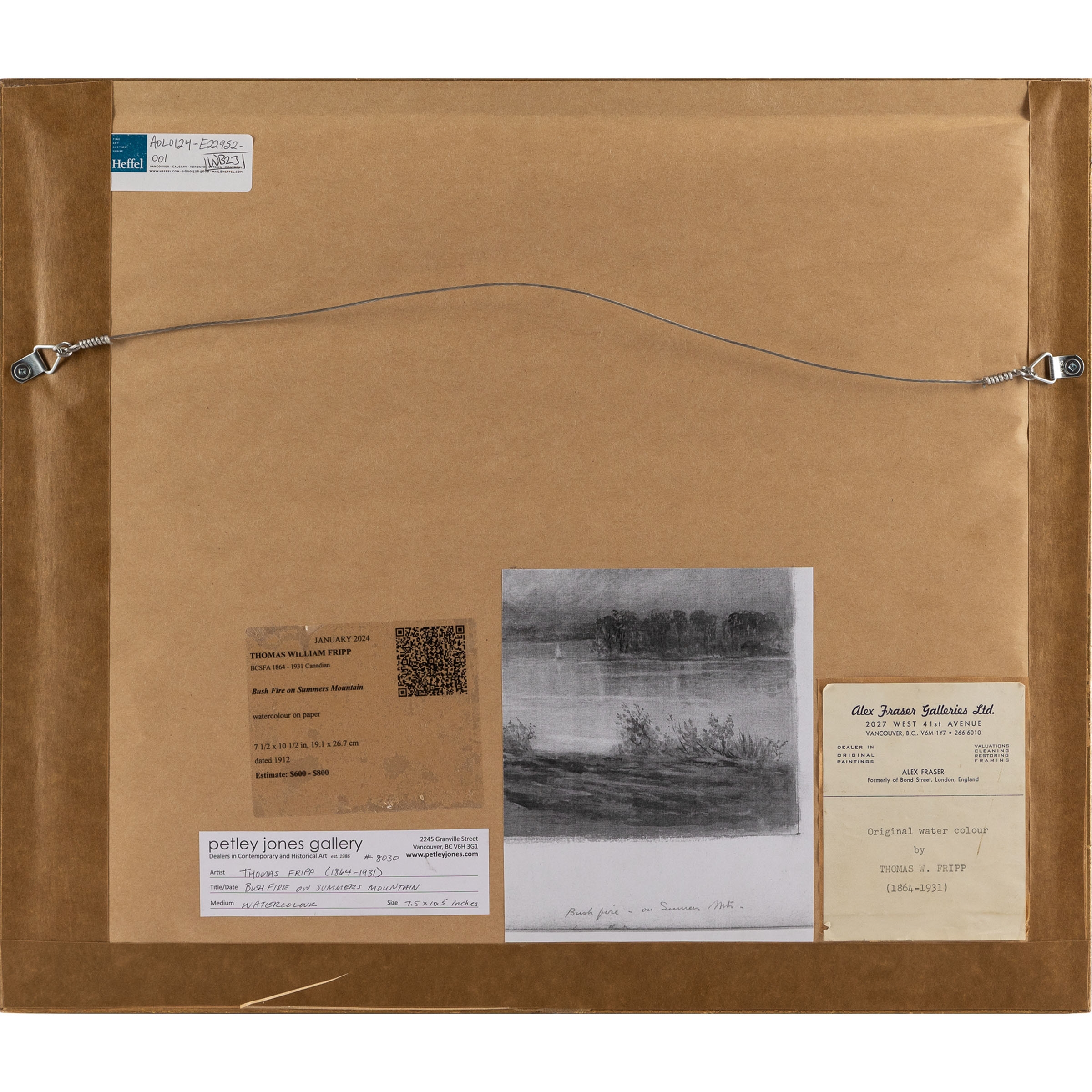 Thomas W. Fripp | BUSH FIRE ON SUMMERS MOUNTAIN, 1912 (1912) | MutualArt