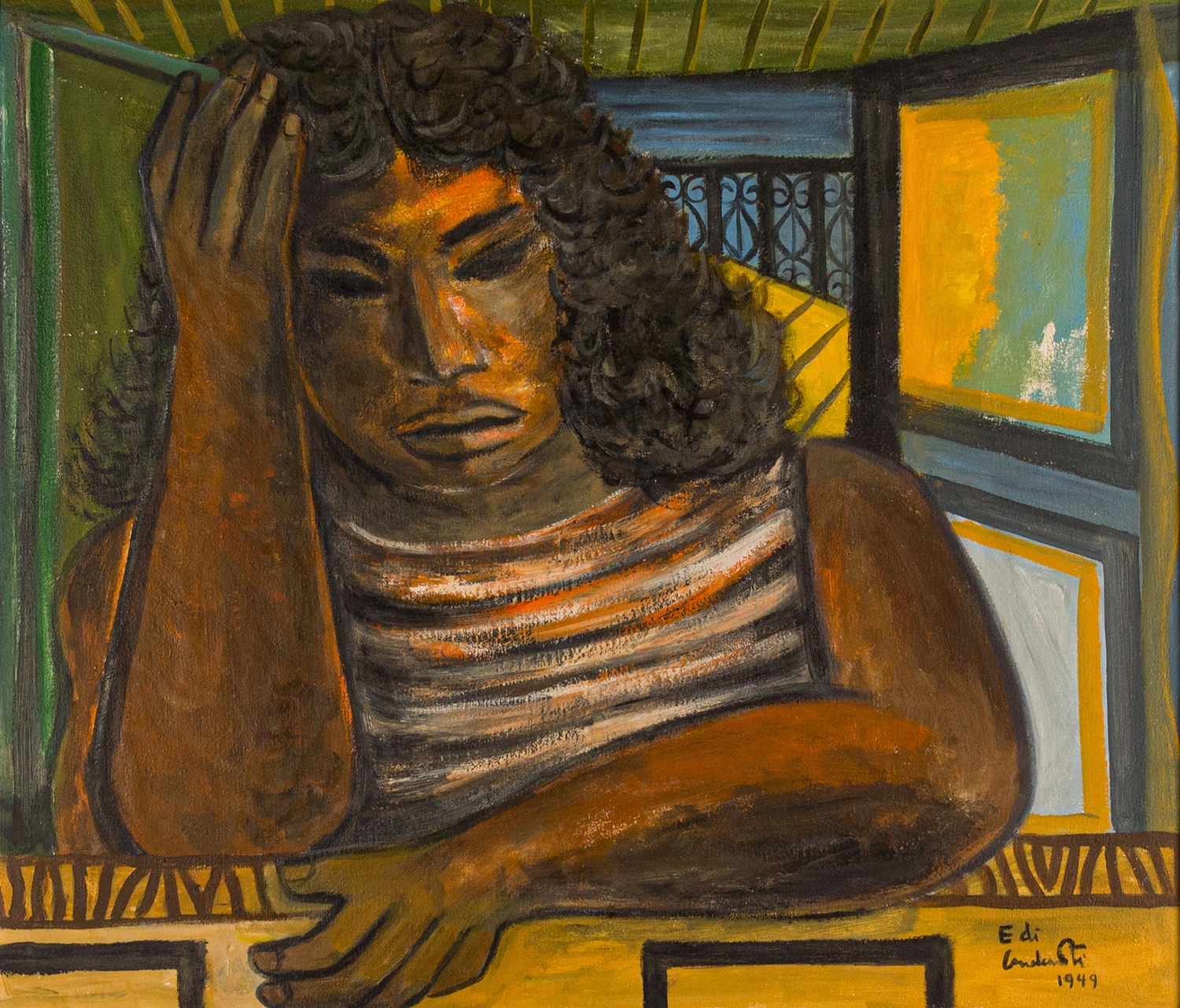 Emiliano di Cavalcanti | Na janela (1949) | MutualArt
