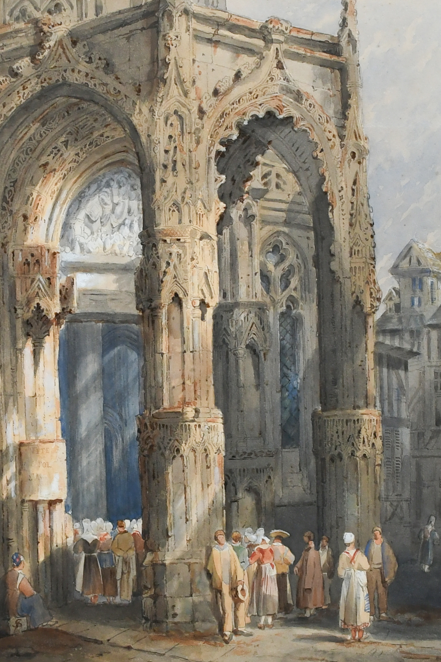 Samuel Prout | Figures by the West Porch of the Church of St. Vincent ...