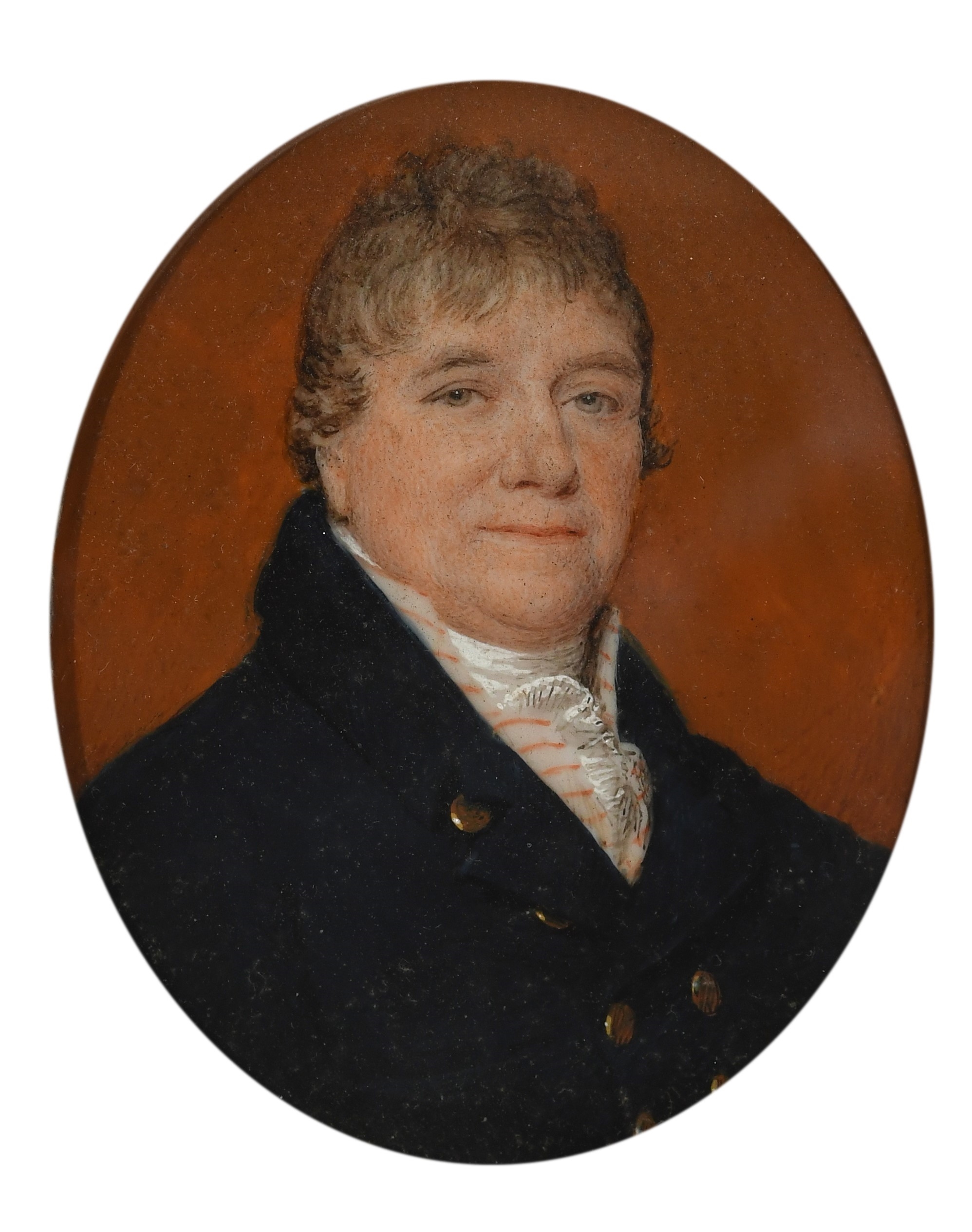 Charles Hayter | Portrait miniature of Mr Walter wearing a blue coat ...