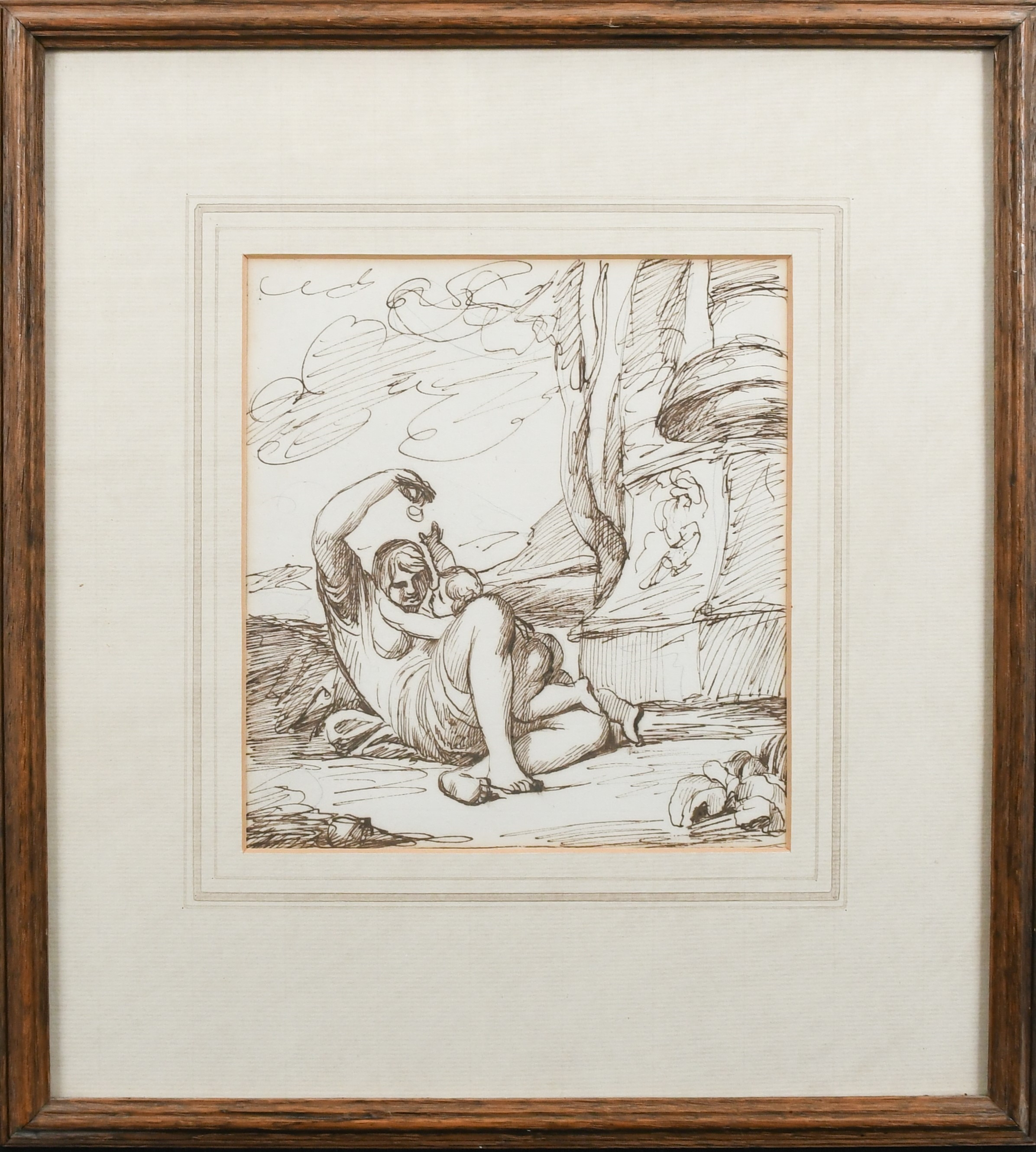 George Romney | Mother and child in a classical landscape (1817 ...
