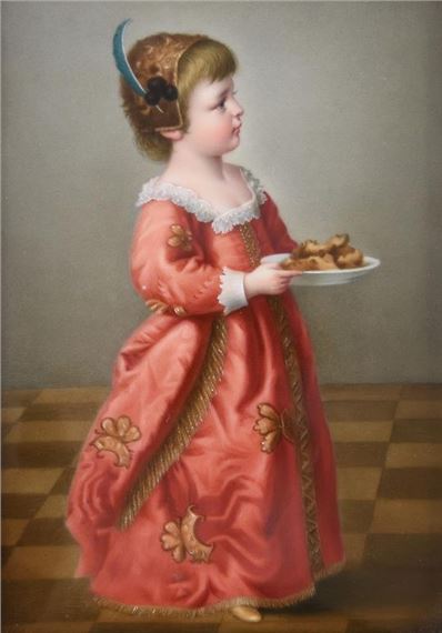 Anna Berlin | PLAQUE OF A GIRL IN SEVENTEENTH CENTURY DRESS | MutualArt