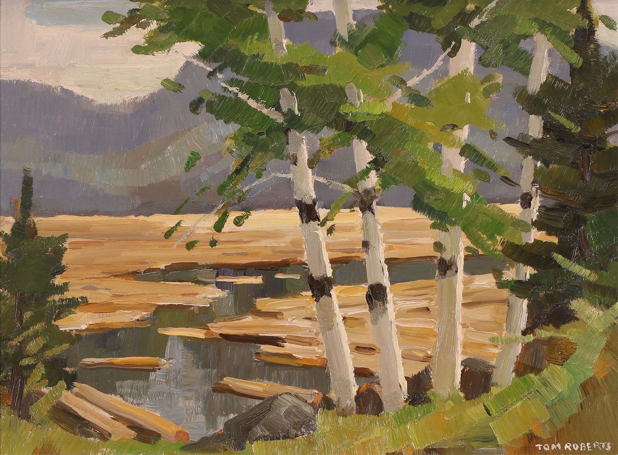Thomas Keith Roberts | SUMMER TREES AND LOG BOOMS (2024) | MutualArt