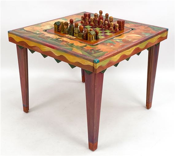 Sarah Grant | STICKS BY SARAH GRANT HAND PAINTED GAMES TABLE | MutualArt