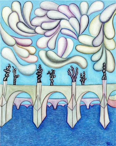 Karel Chaba | Bridges and clouds (1990) | MutualArt