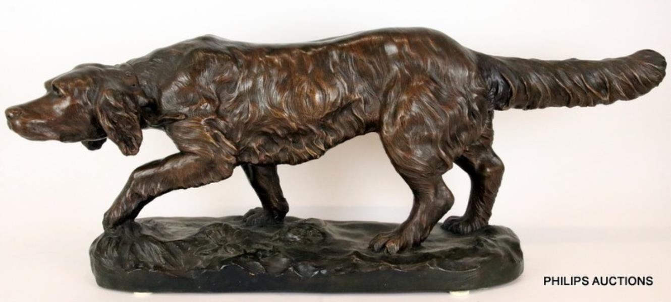 Rubens Capaldo | A BRONZED TERRACOTTA SETTER FIGURE AFTER CAPALDO (20th ...