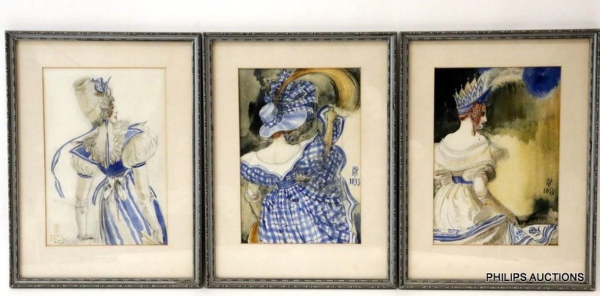 Percy Anderson | Set of 3 Watercolours (1833) | MutualArt