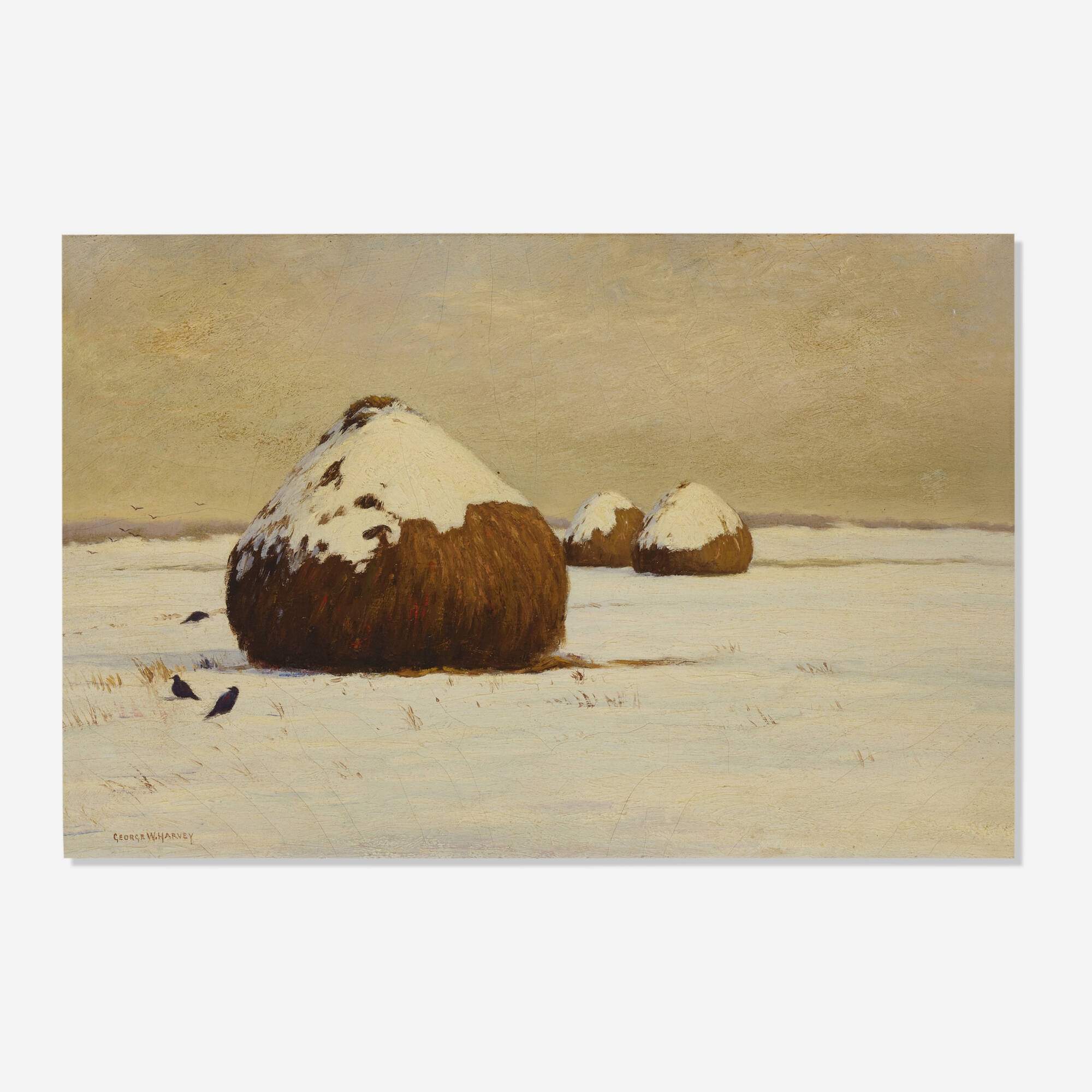 George W. Harvey | Haystacks - Winter Afternoon (Essex Salt Marshes ...
