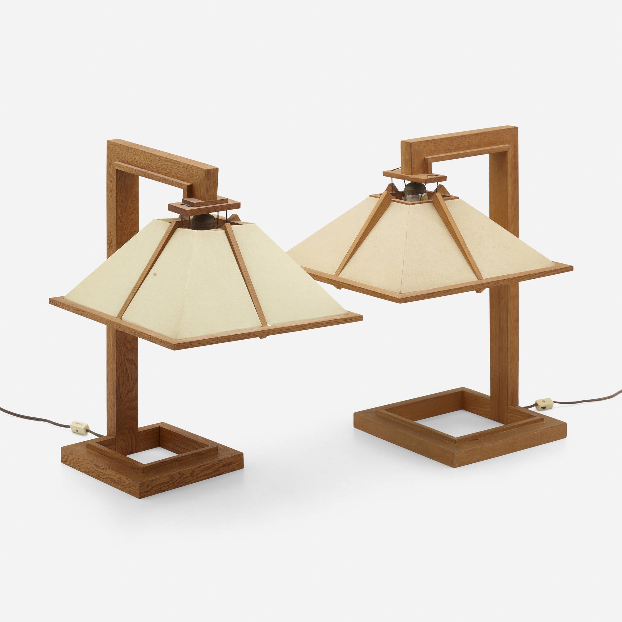 Frank Lloyd Wright | Taliesin table lamps, pair (Circa 1925) | MutualArt