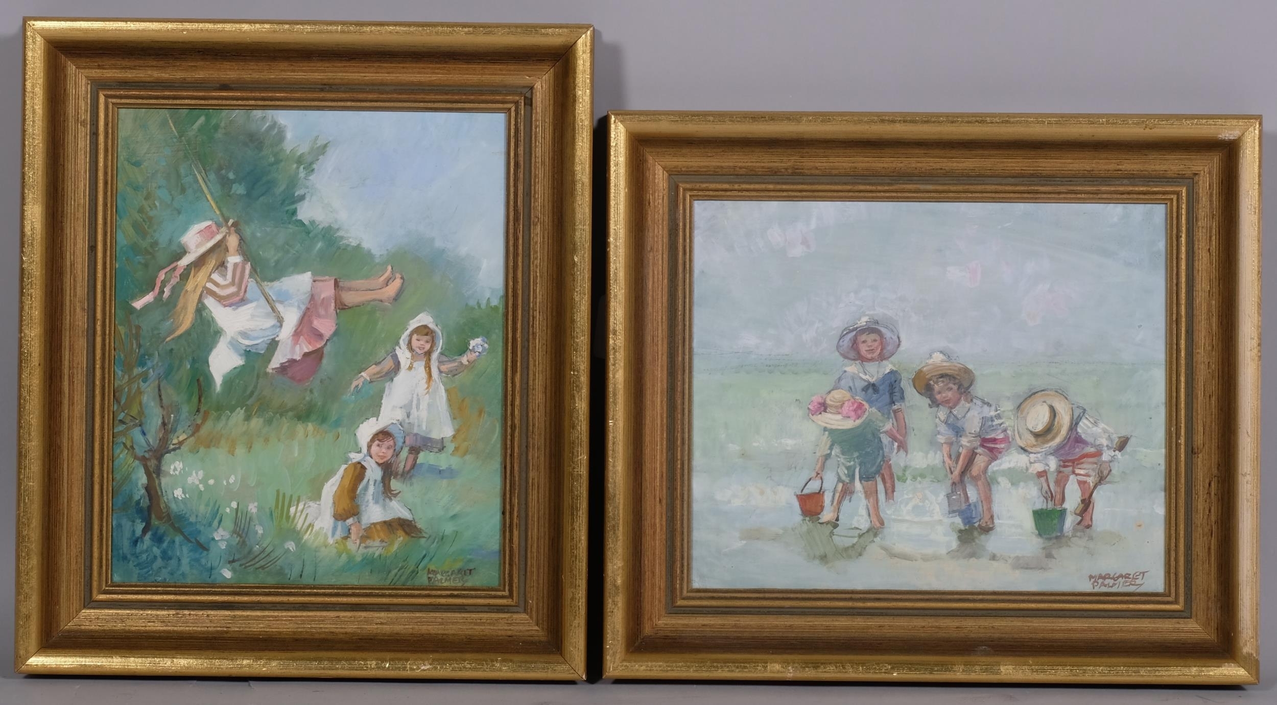 Margaret Palmer | children at the beach | MutualArt