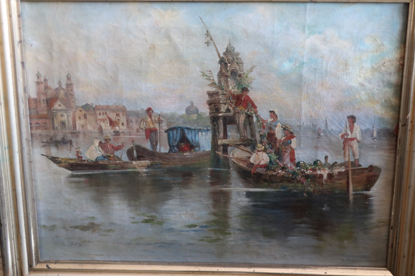A. Bossi | A.Bossi (XX) Gandoleri in the lagoon of Venice (Circa 34 ...