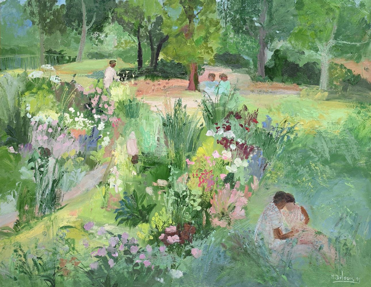 Nancy Delouis | Interior Scene with Sleeping Woman | MutualArt