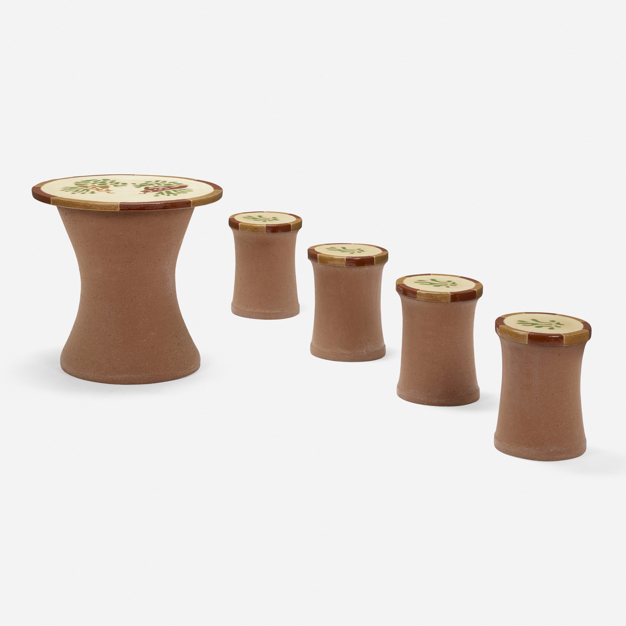 Stan Bitters | Quail garden table and stools, set of five (Circa 1975 ...