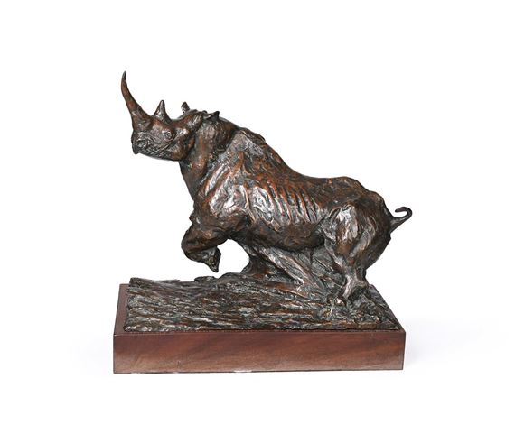 Dylan Lewis | BLACK RHINOCEROS (MAQUETTE) (1994) | MutualArt
