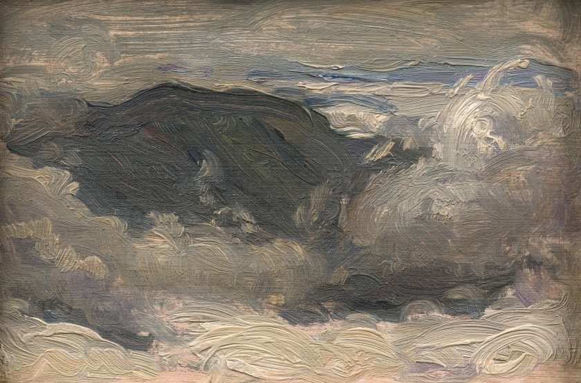 Jules-Alexandre Grün | Montagne à travers les nuages (1868) | MutualArt