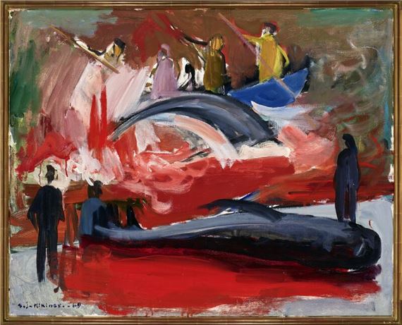 Sámal Elias Frederik Joensen-Mikines | Grindedrab (Whaling scene), The ...