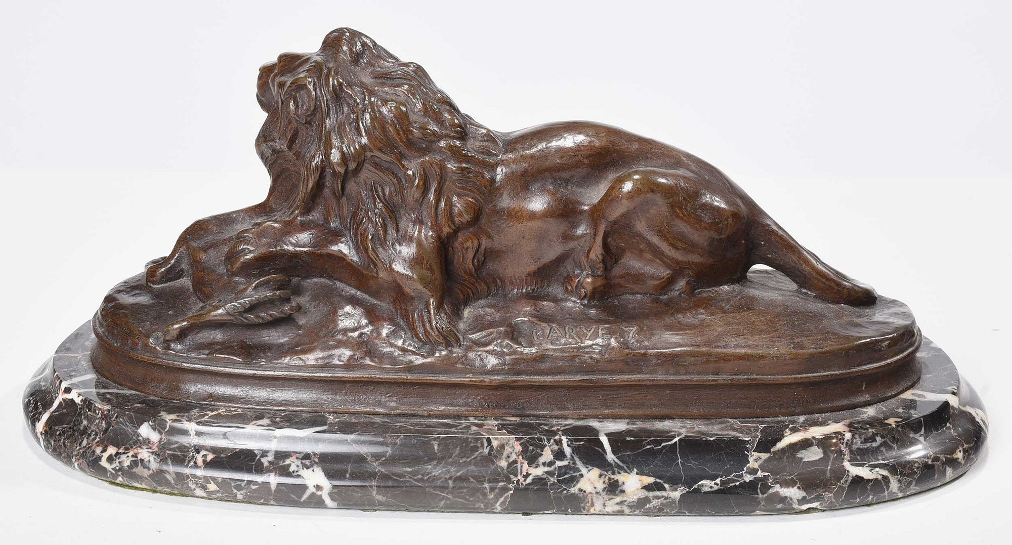 Antoine-Louis Barye | Lion Atop Dead Antelope | MutualArt