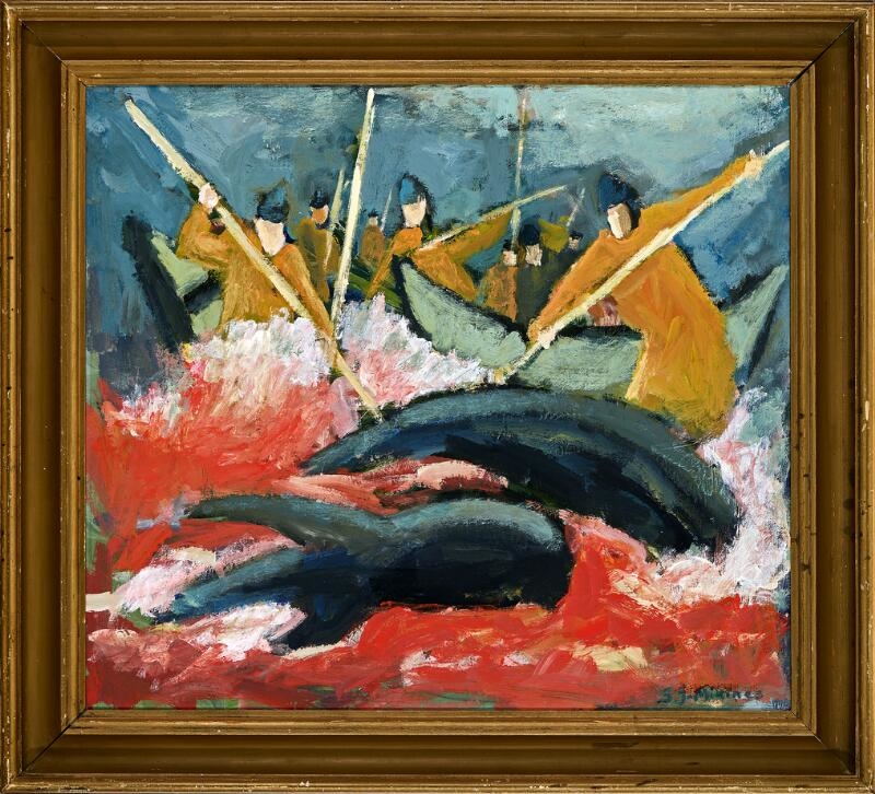 Sámal Elias Frederik Joensen-Mikines | Grindedrab (Whaling scene), The ...