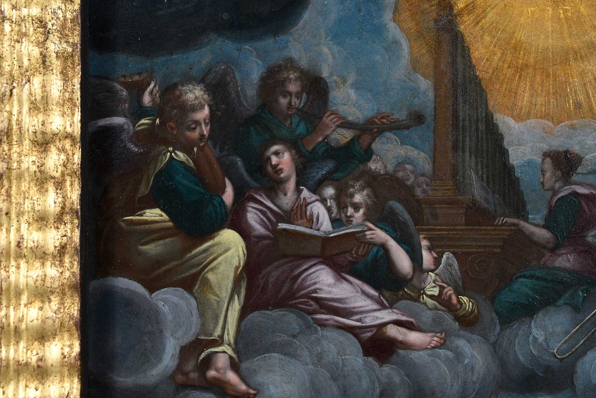 Pieter de Witte | King David Playing the Harp with Putti Dancing and St ...