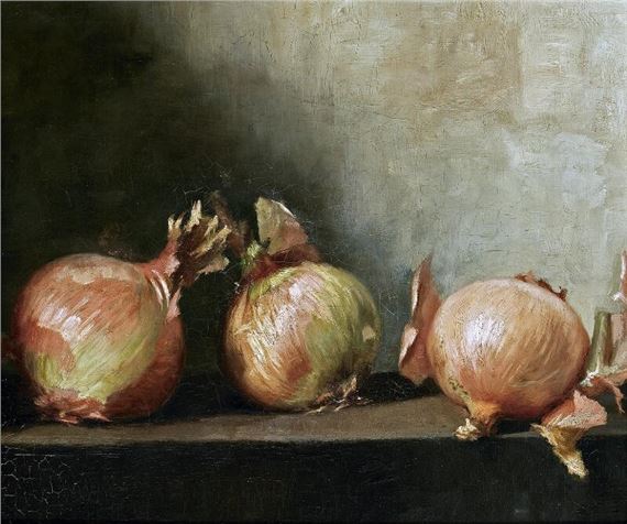 Peter Ilsted | Still life with three onions (1954) | MutualArt