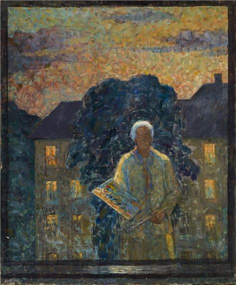 Anna Munch | Self-portrait as painter (1850 - 1950) | MutualArt