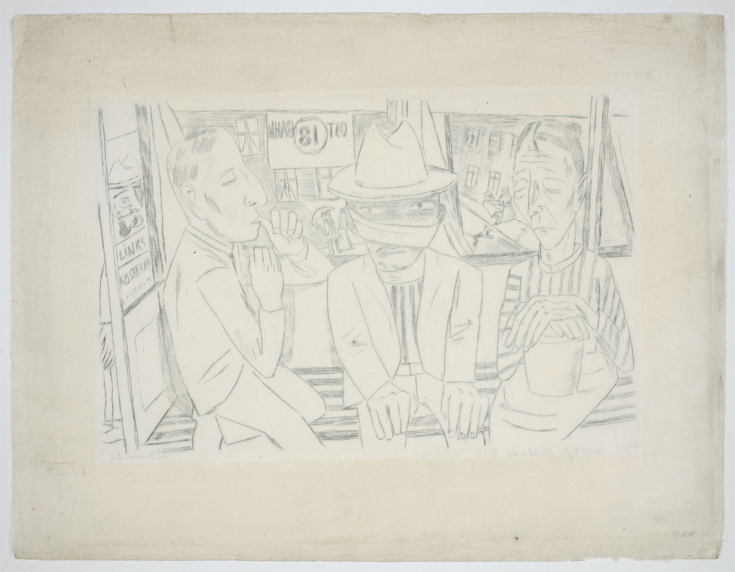 Max Beckmann | In der Trambahn (1922) | MutualArt