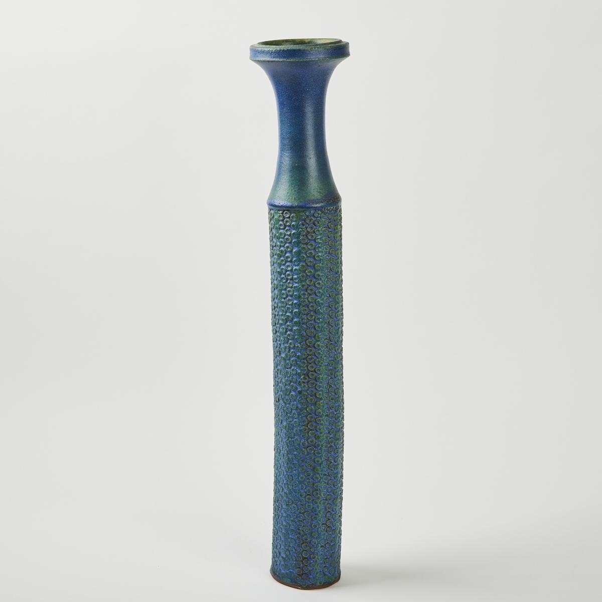 Graeme Storm | A Graeme Storm Tall and Slender Vase in Barium Blue ...