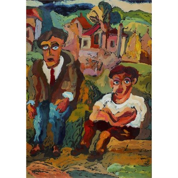 Beppe Serafini | Man and child | MutualArt