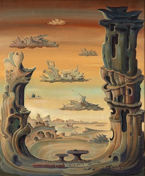 Albert Reiss | Albert REISS (1909-1989). Surrealist landscape.... - Lot ...
