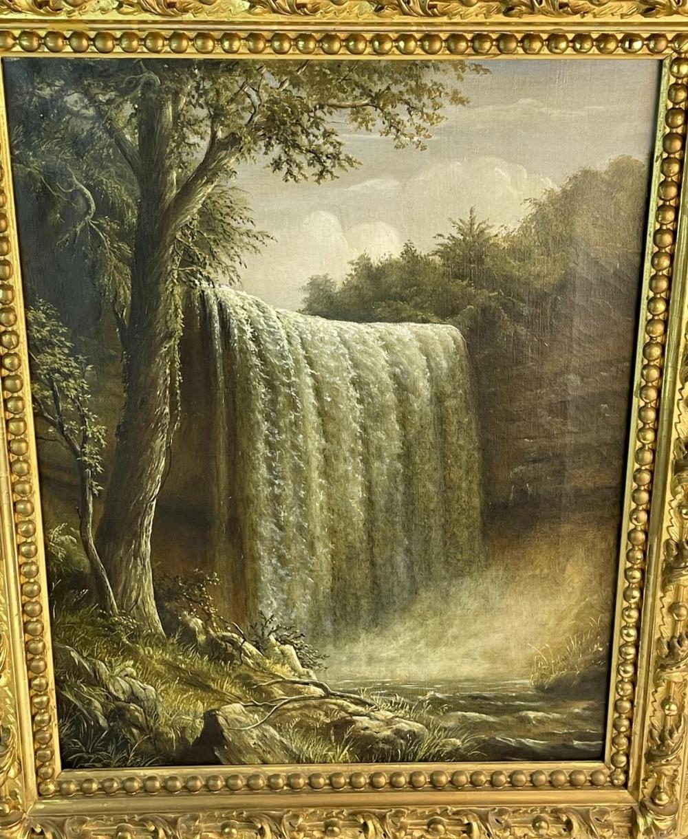James Hope | Antique c. 1880 James Hope Waterfall Landscape (1831 ...