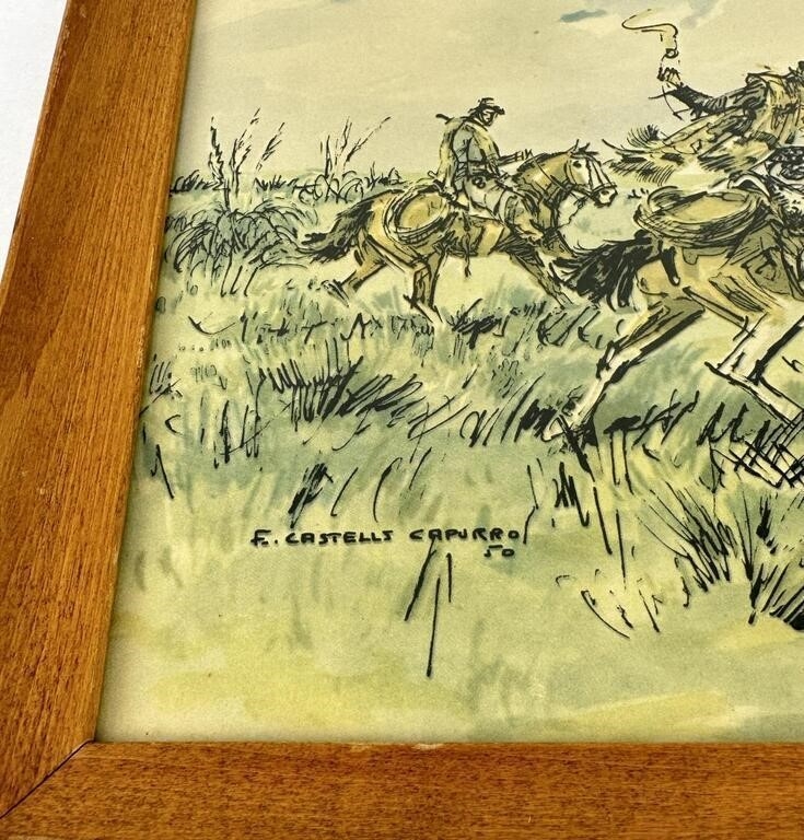 Enrique Castells Capurro | Enrique Castells Capuro Watercolor Cowboy ...