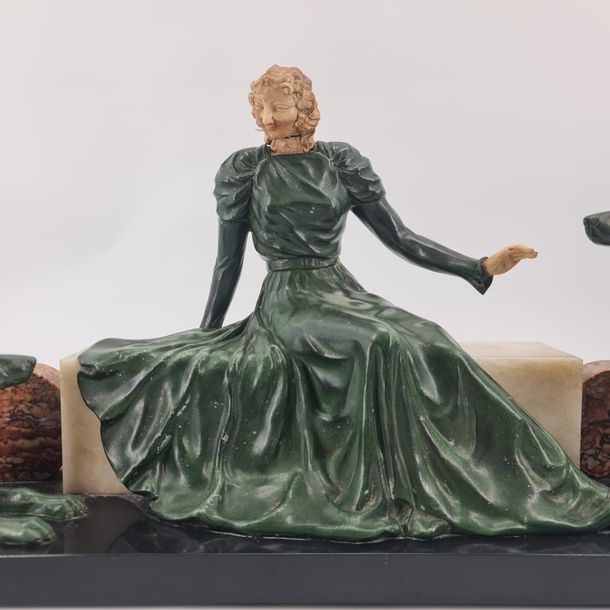 Jacques Limousin | Art Deco sculpture in green patina regula ...