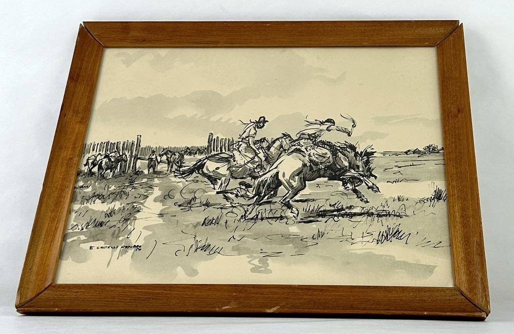 Enrique Castells Capurro | Enrique Castells Capuro Watercolor Cowboy ...