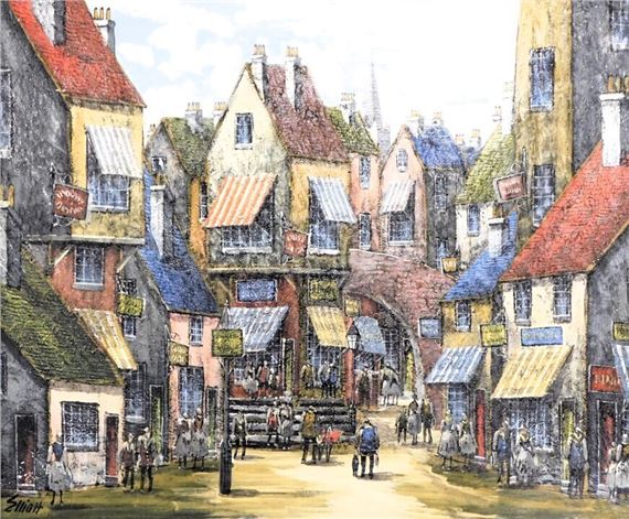 Helen Elliott | Helen Elliot. Street scene | MutualArt