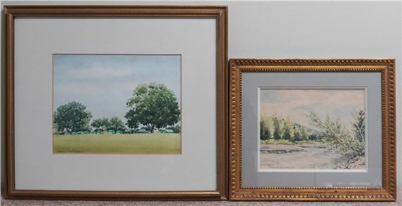 Charles Baskerville | Two Watercolor Landscape Paintings | MutualArt