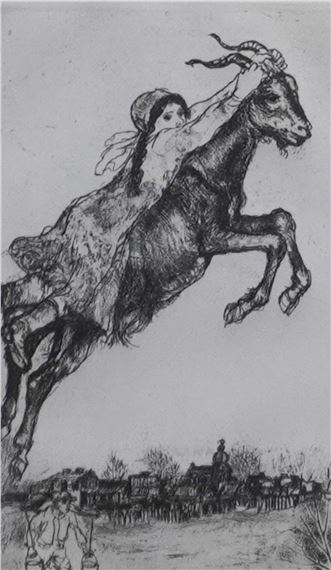 Walter Spitzer | Girl Riding a Goat | MutualArt