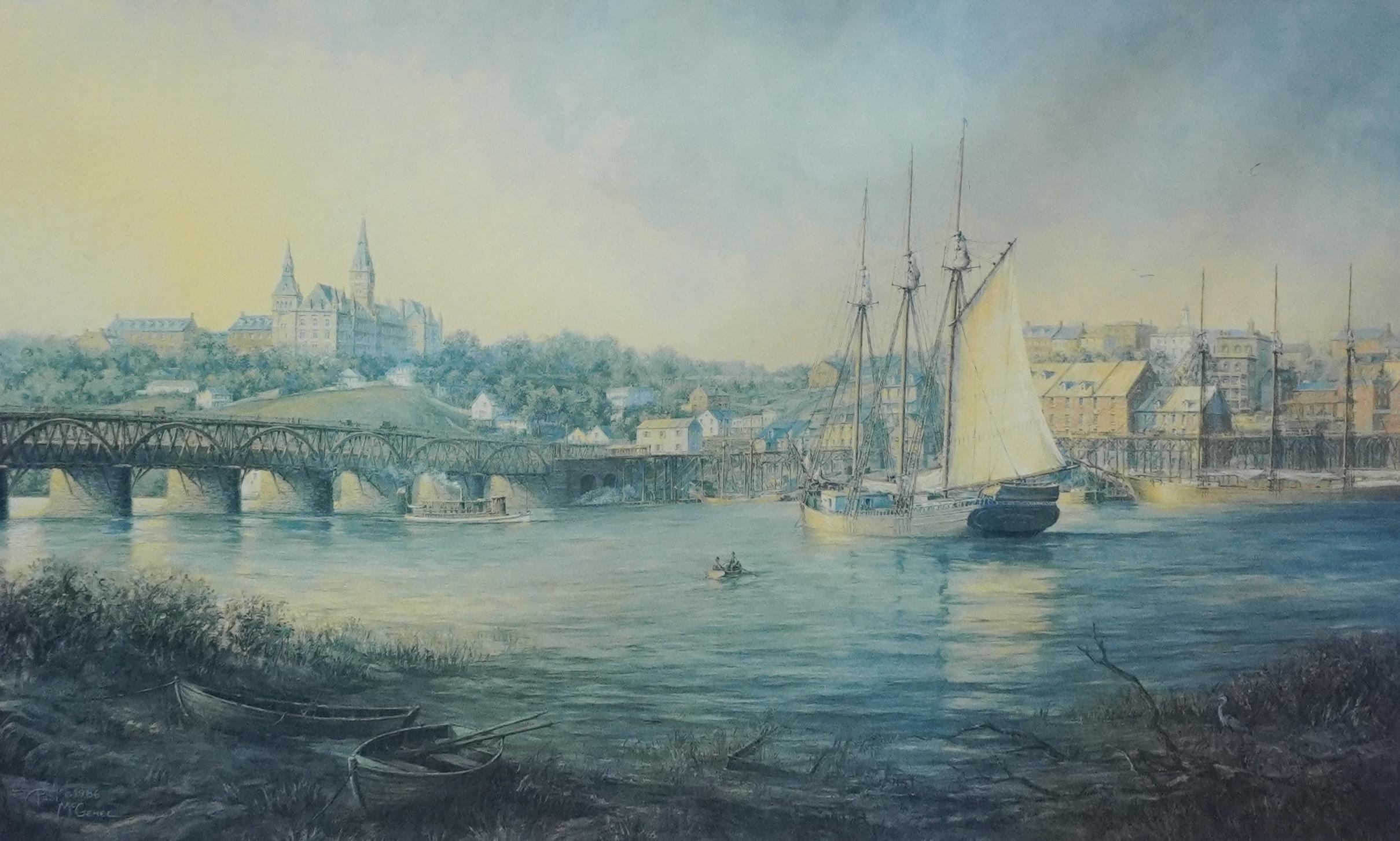 Paul McGehee | Old Georgetown on the Potomac | MutualArt