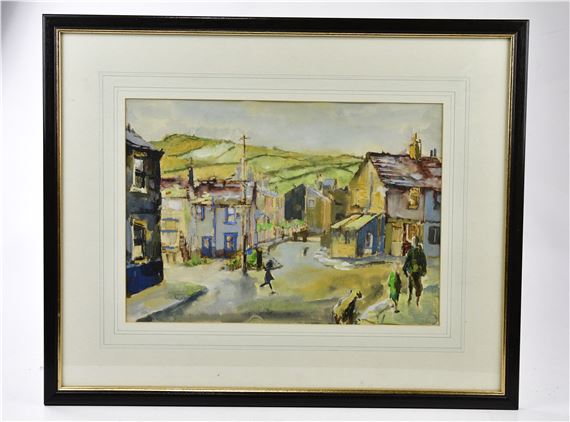 Robert Bindloss | figures in street scene | MutualArt