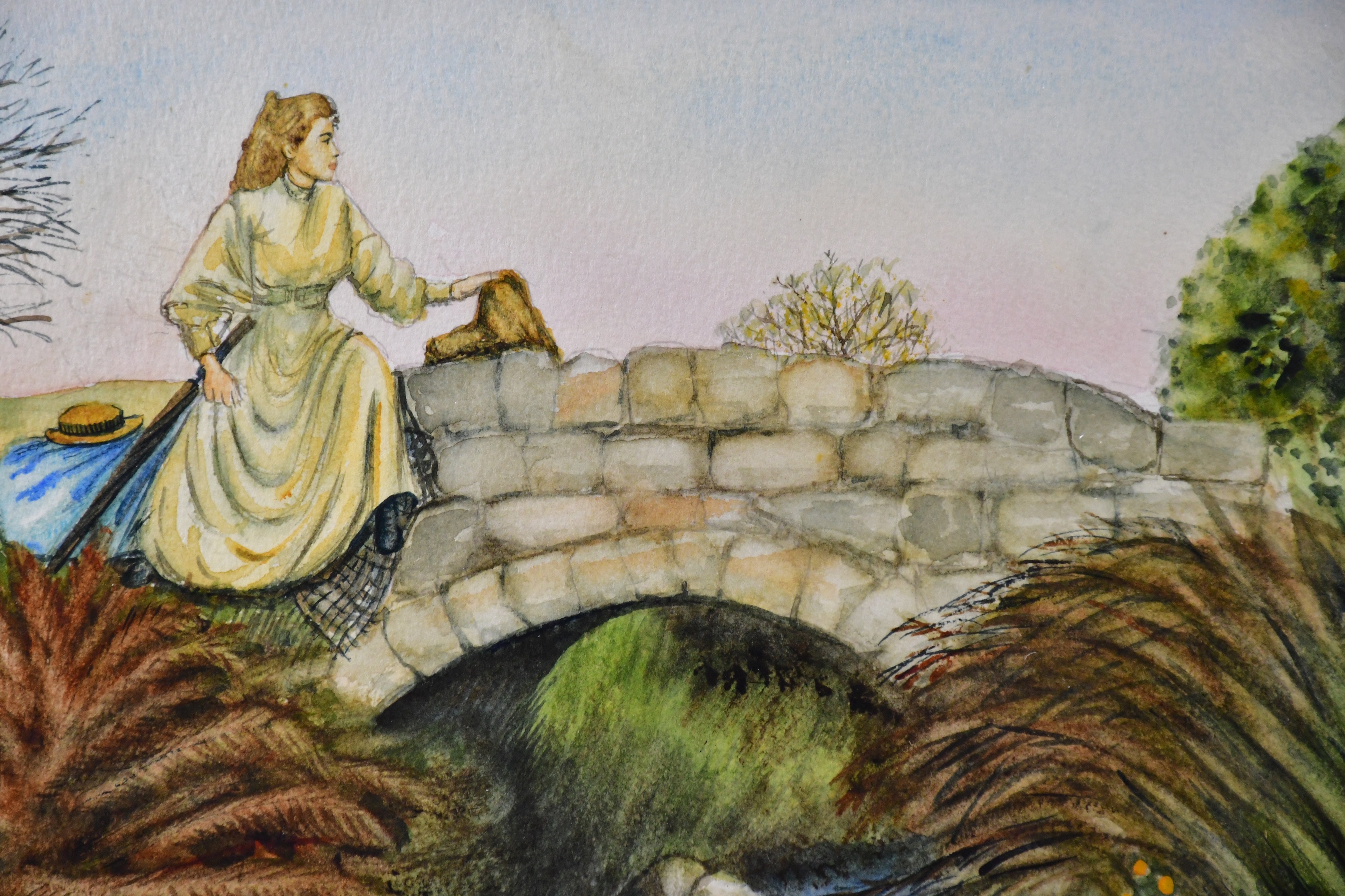 Leslie Simpson | maiden sitting on a bridge | MutualArt