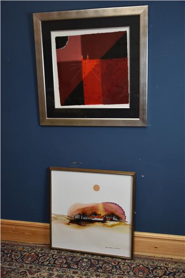 Richard Akerman | farm buildings in landscape | MutualArt