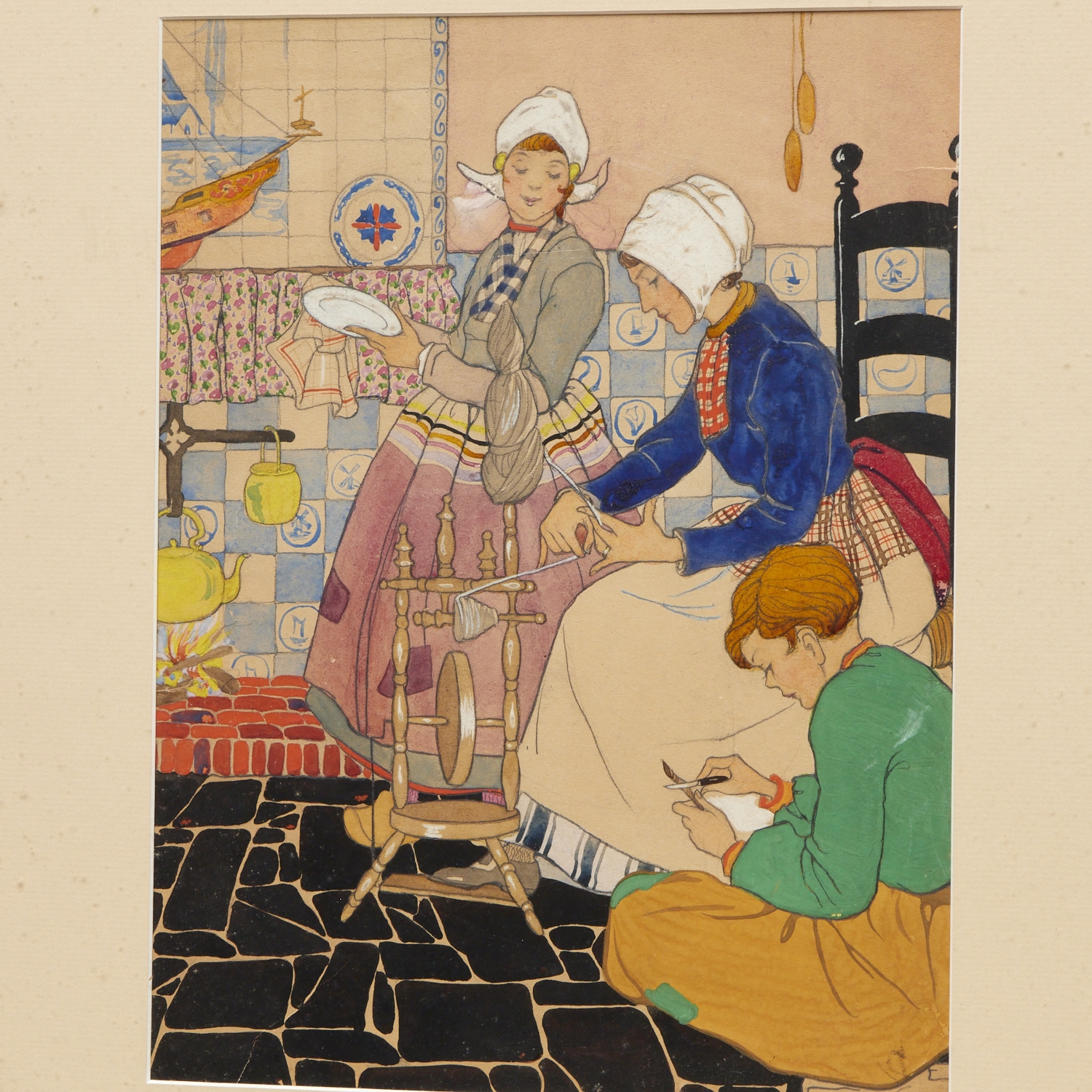 Edna Cooke Shoemaker | Domestic scene in a Dutch kitchen | MutualArt