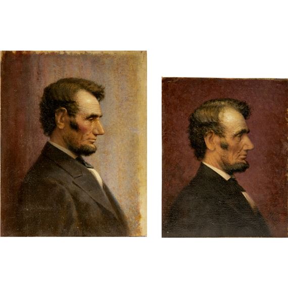 Allen Tupper True | two detailed portraits of Abraham Lincoln in ...