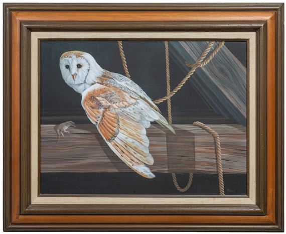 John Akers | Barn Owl with Mouse | MutualArt